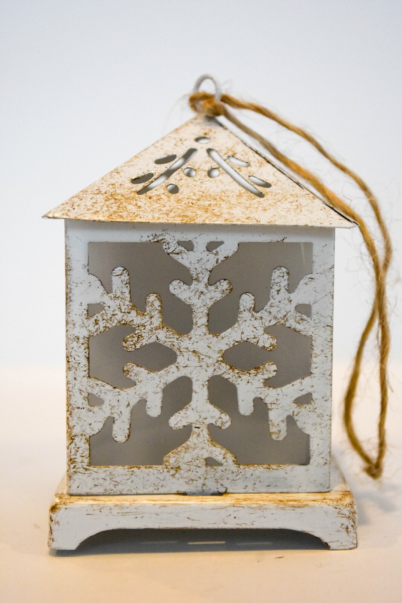 White Metal Snowflake Lanterns