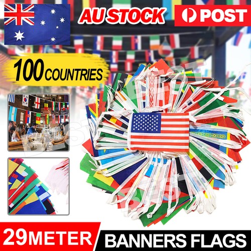 100 Countries String Flag International World Flags Bar Party Bunting ...