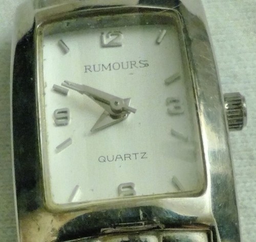 Rumours tank watch women's rectangle stainless steel curved formal ...