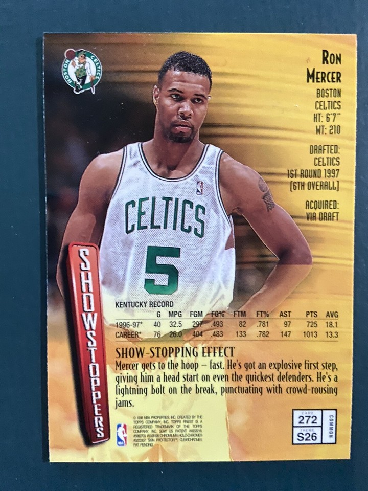 1997-98 Topps Finest Ron Mercer 272 Raw With Coating Showstoppers | eBay