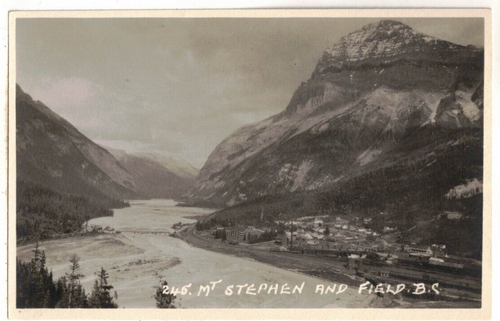 c1930 Real Photo PC: Mount Stephen & Field - Yoho National Park, BC ...