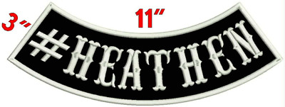 #HEATHEN MOTORCYCLE BIKER MC CLUB VIKING 11" EMBROIDERED SIDE ROCKER ...