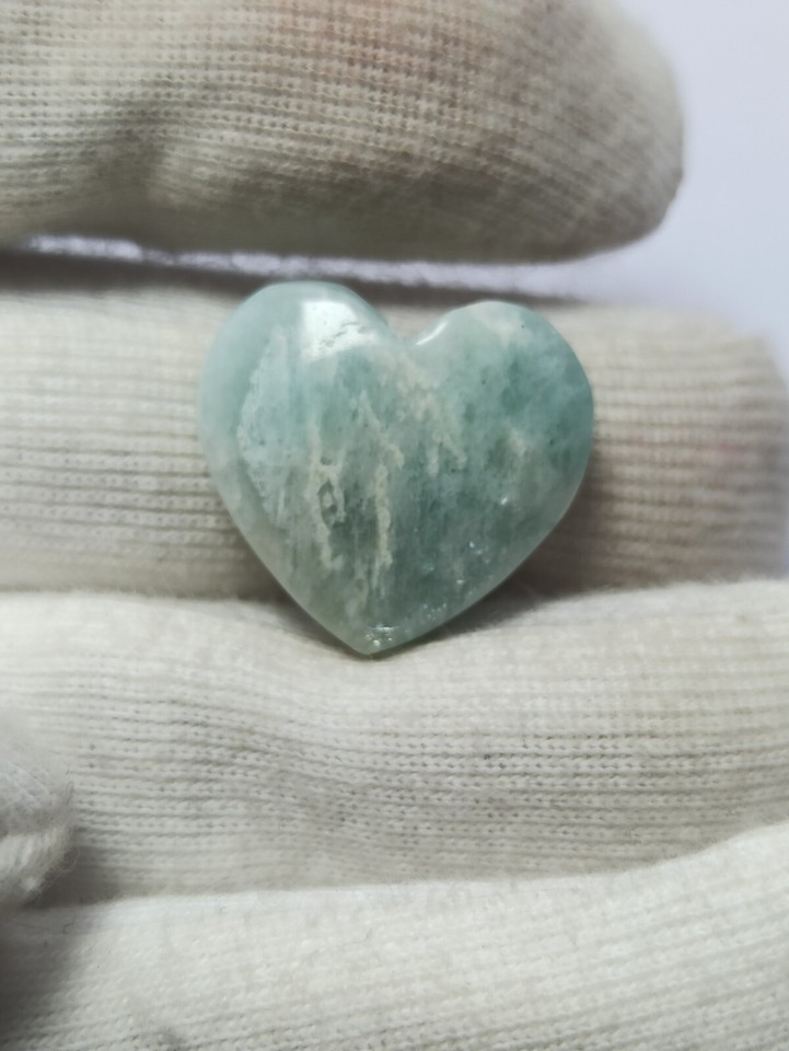 AAA Natural Amazonite Smooth Puffy Heart 20 Carat Healing Energy ...
