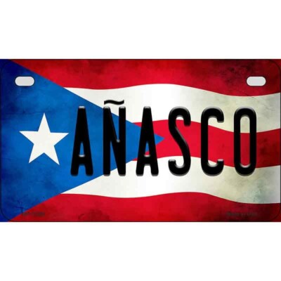 Anasco Puerto Rico State Flag Novelty Metal Motorcycle Plate | eBay