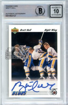 Brett Hull 1991-92 Upper Deck Hockey Autograph Card #464 BAS 10 | eBay