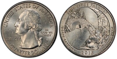 2015-D Blue Ridge Parkways North Carolina NP 25C Unc Quarter Denver ...