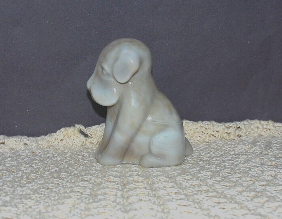 DEGENHART 3” GLASS POOCH DOG FIGURINE D HEART DAPPLE GRAY SLAG | eBay