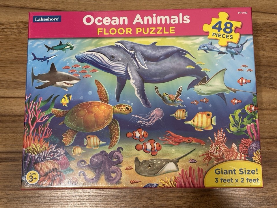 Floor Puzzle NEW 48 Pcs Giant Size Ocean Animals by Lakeshore SEALED ...