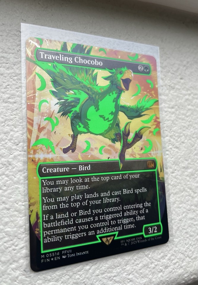 Traveling Chocobo (Borderless) (Neon Ink Green) Final Fantasy Foil ...