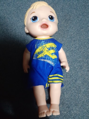 2015 Baby Alive Snackin Luke Boy Doll Blonde Blue Eyes Hasbro original ...