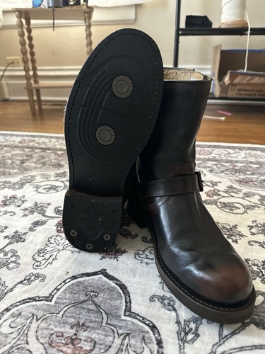 Frye Men Leather Engineer Pull On Boot 10D Motorcycle Red Wing Heritage Dr Sole | eBay