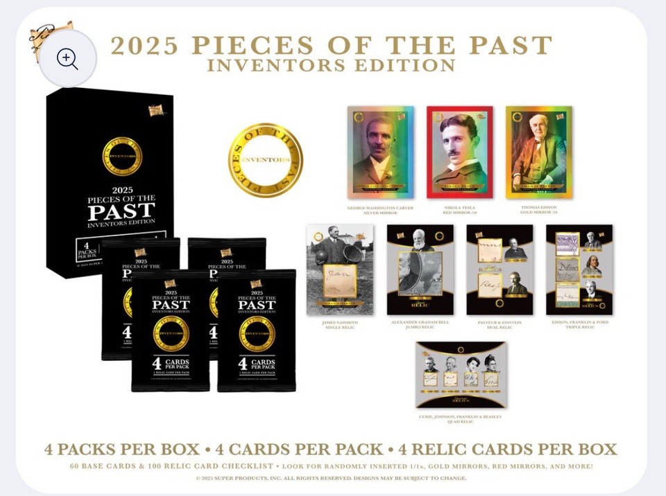 2025 Pieces Of The Past Inventors Edition Factory Sealed Hobby Box 4 ...