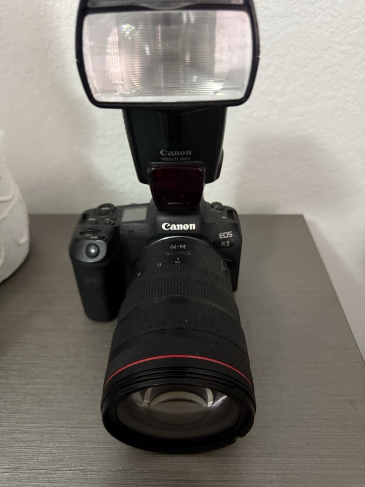 Canon R5 Camera With 580EX Flash And 24-70mm RF Lens | eBay