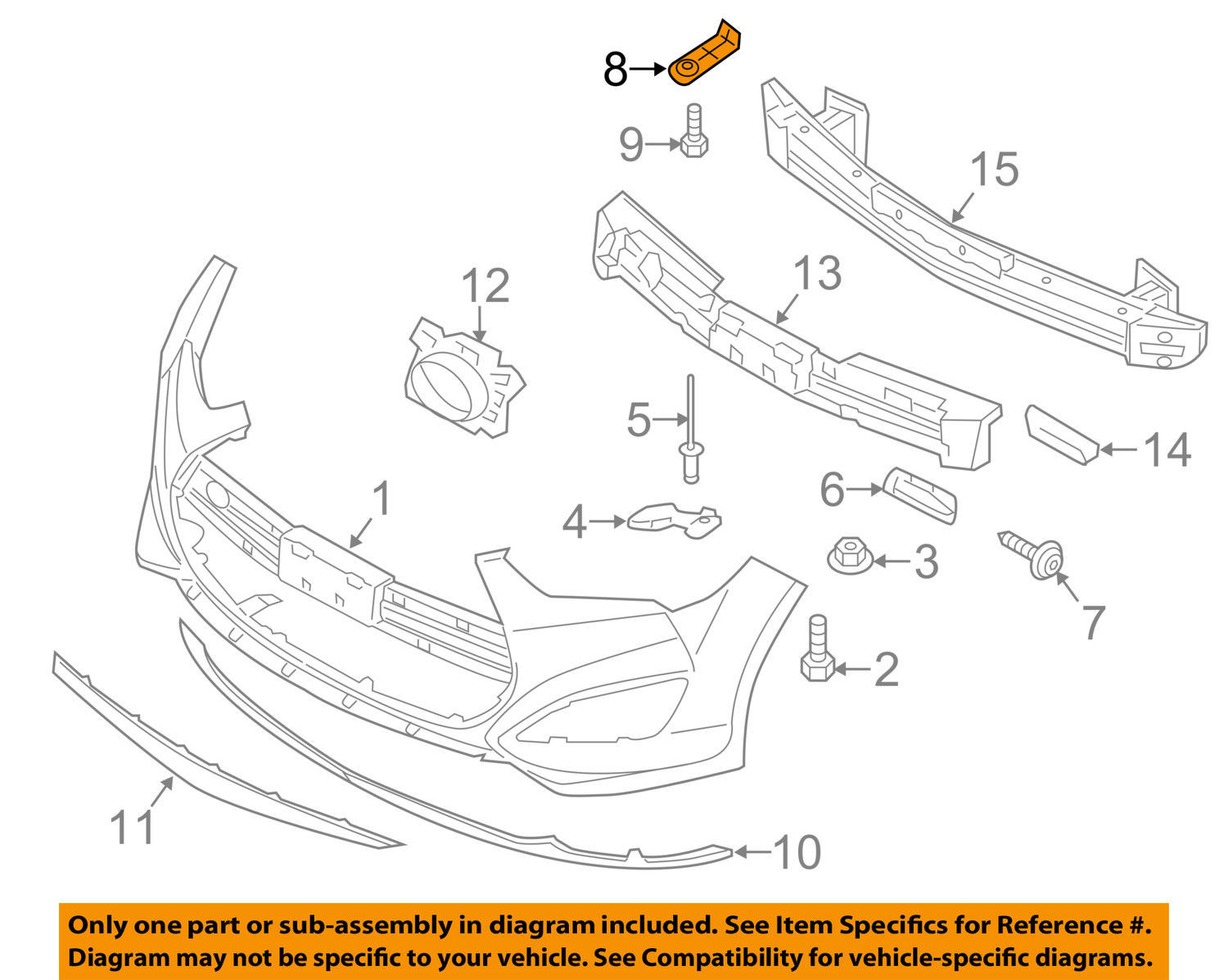 Genuine OEM Bumper Cover Support Rail for Hyundai 865552V000 for sale ...