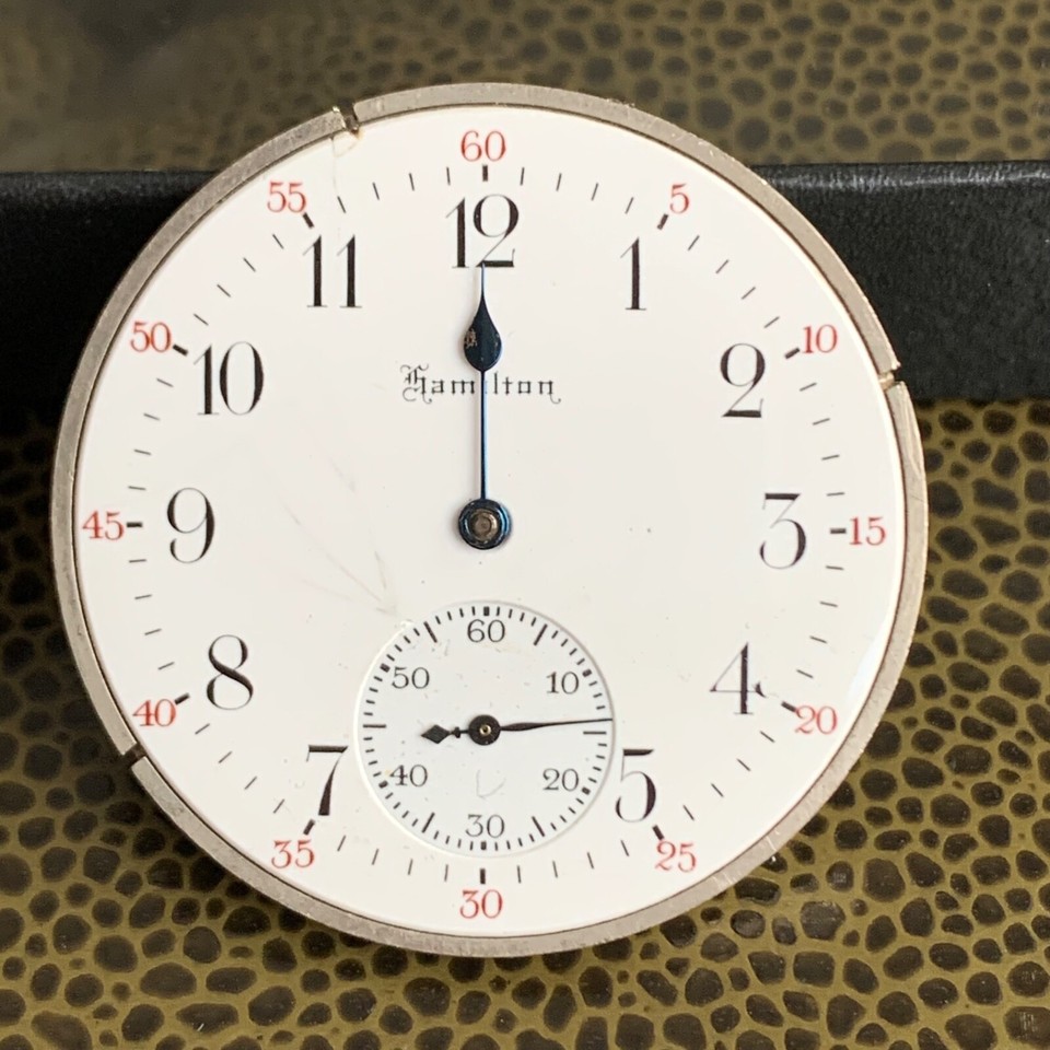 1919 Hamilton Grade 910 12S 17 Jewels Open Face Pocket Watch Movement ...