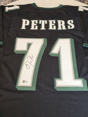 Jason Peters Autographed/Signed Jersey Beckett Sticker Black Custom ...