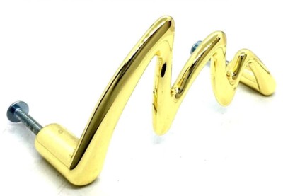 Zig Zag Handles Polished Brass Plated Wavey Cabinet Cupboard Handle ...