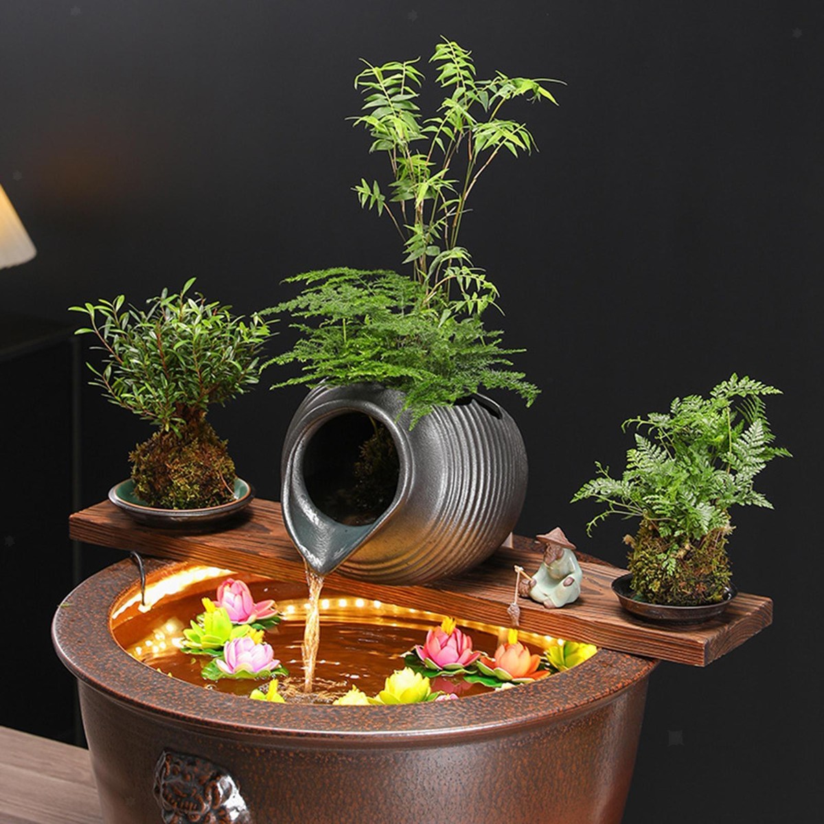 Clay Pot Water Fountain "The Handicraftian "GARDEN WATER FOUNTAIN