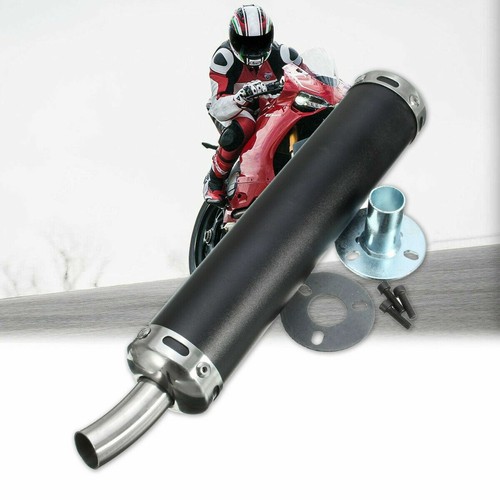 Black 60mm Universal Motorcycle Racing Exhaust Muffler Silence Silencer ...