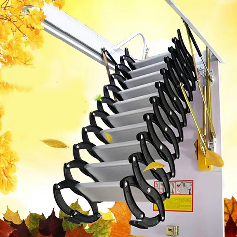 Attic Ceiling Ladder Open Size 27.5x47.5in Folding Retractable Carbon ...