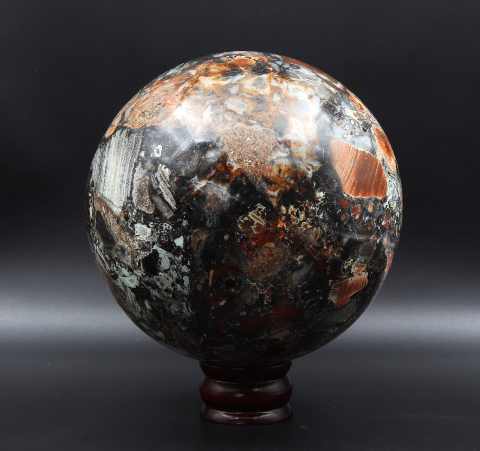 180MM Maligano Jasper Sphere Natural Healing Crystal Chakra Energy ...