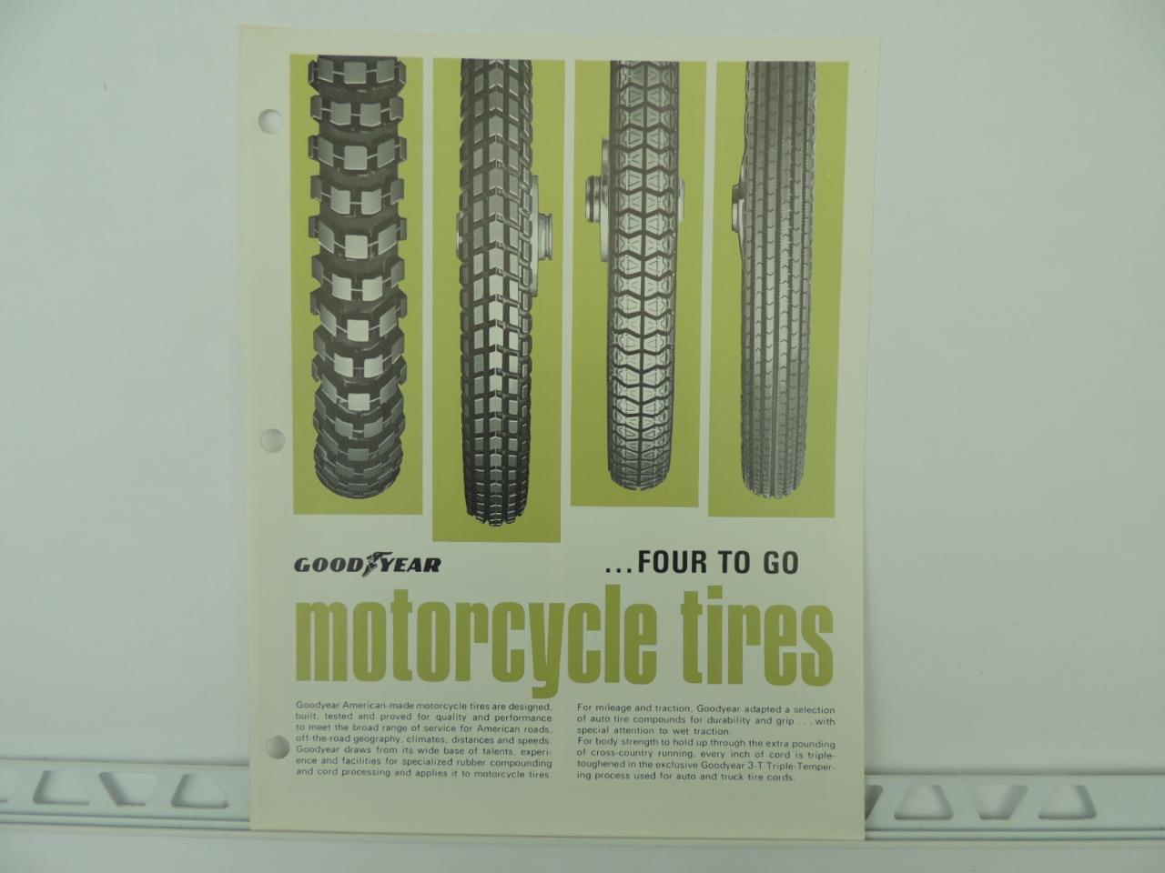 Vintage 1968 Goodyear Motorcycle Tire Brochure Flat Track Dirt Track ...