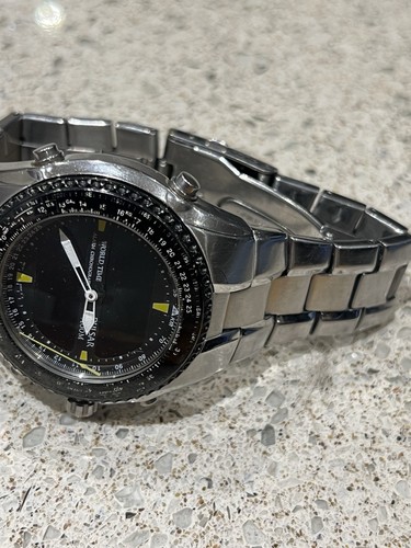 Pulsar Pilot World Time Watch Men Silver Tone NX14-X001 Date 40mm ...
