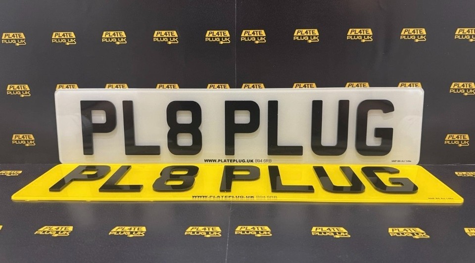 Premium Number Plates Black Acrylic MOT Legal 100% Road Registration 2D ...