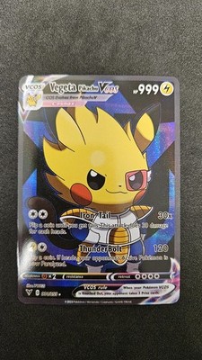 Vegeta Pikachu VCOS Holo Non-TCG Fan Art 001/055 Pokemon Card | eBay