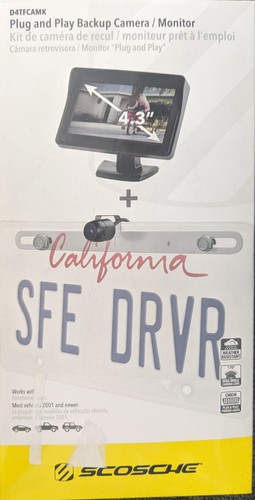 D4TFCAMK - Scosche Plug and Play Backup Camera/Monitor for Car use on ...