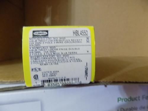 HUBBEL HBL4550 15A 250V Duplex Brown Twist-Lock | eBay