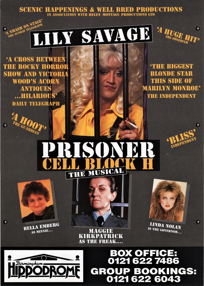 Lily Savage "PRISONER CELL BLOCK H" Maggie Kirkpatrick 1997 Birmingham ...