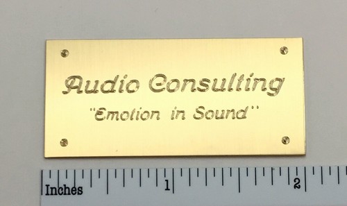 Audio Consulting Custom Engraved Solid Brass Amplifier Logo Name Plate ...