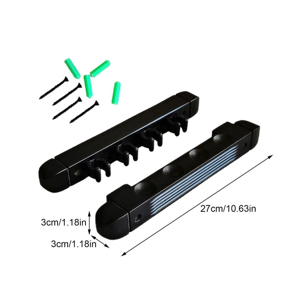6 Pool Billiard Cue Rack Table Sticks Cue Clips Pool Balls Holder GX ...