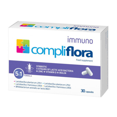 COMPLIFLORA IMMUNO Immune System Supplement 30 Capsules 5in1 Zinc ...
