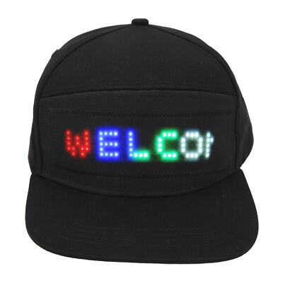LED Cap Programmable APP Control Editable Colorful LED Hat For Outdoor ...