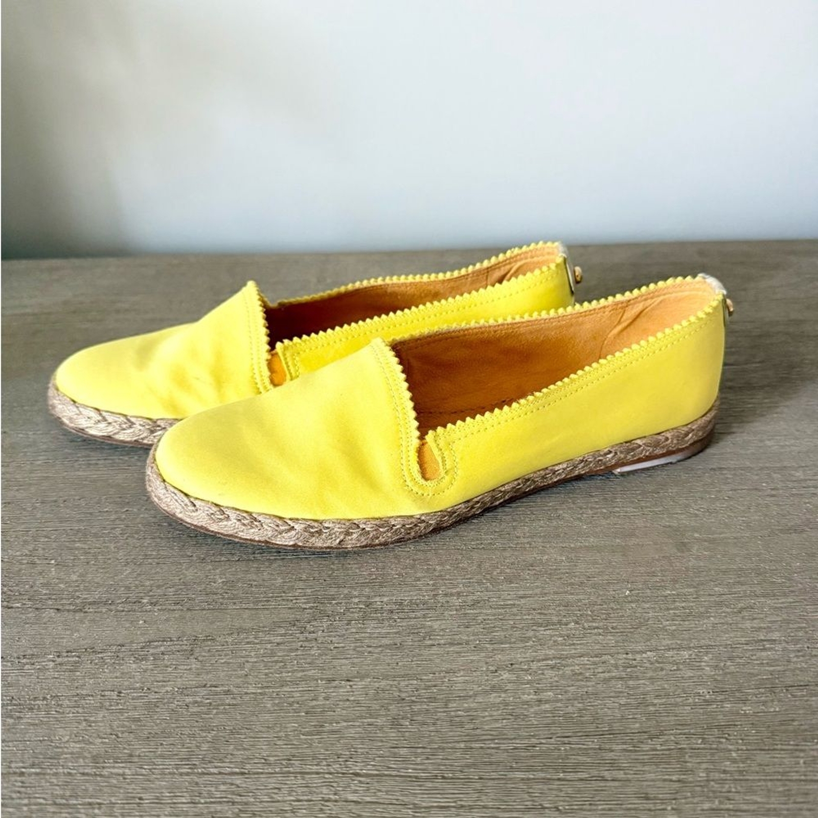Stuart Weitzman Corded Flat in Yellow Satin - Size 7 - Gem