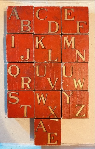 LOT of 13 Children’s Antique VICTORIAN Alphabet Lithograph WOODEN ...