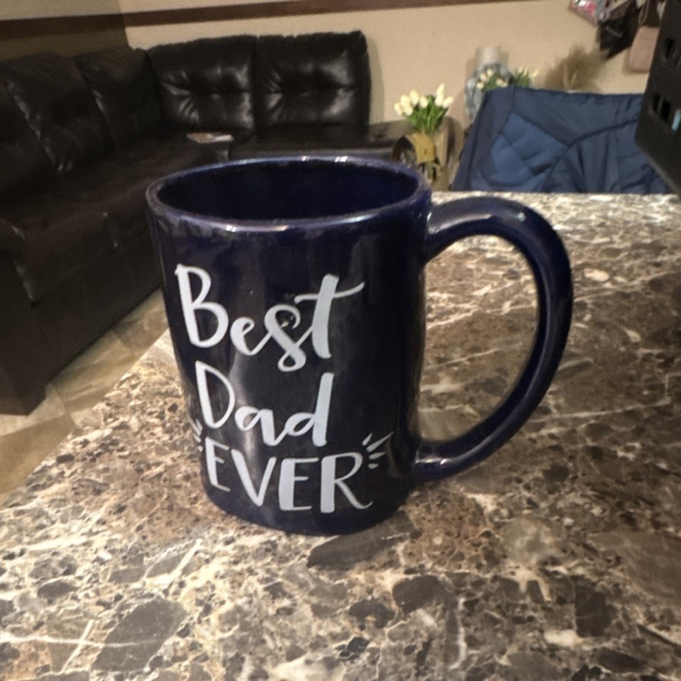 Hobby Lobby Best Dad Ever Blue Ceramic Coffee Mug 18 fl oz Microwave ...