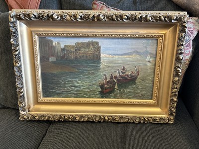 Antique Oil Painting Italian Artist Eugene Manzo 1920s 30s Oil On ...