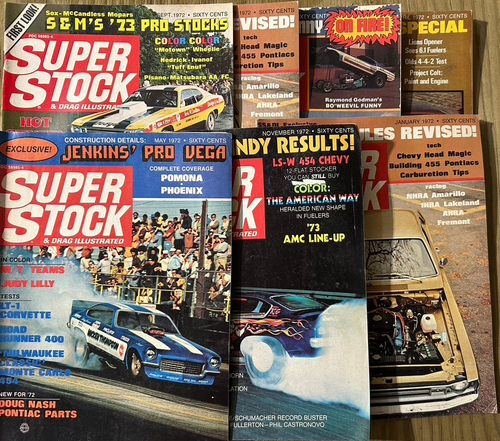 Super Stock magazine lot 1972 (7) issues Various Months *free shipping ...