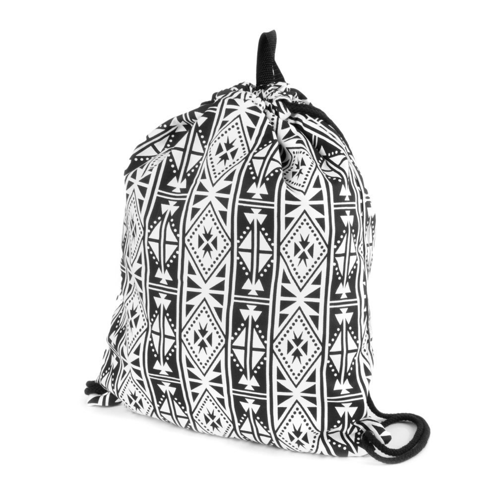 Black and White Aztec Print Drawstring Bag Gym School - NWT | eBay