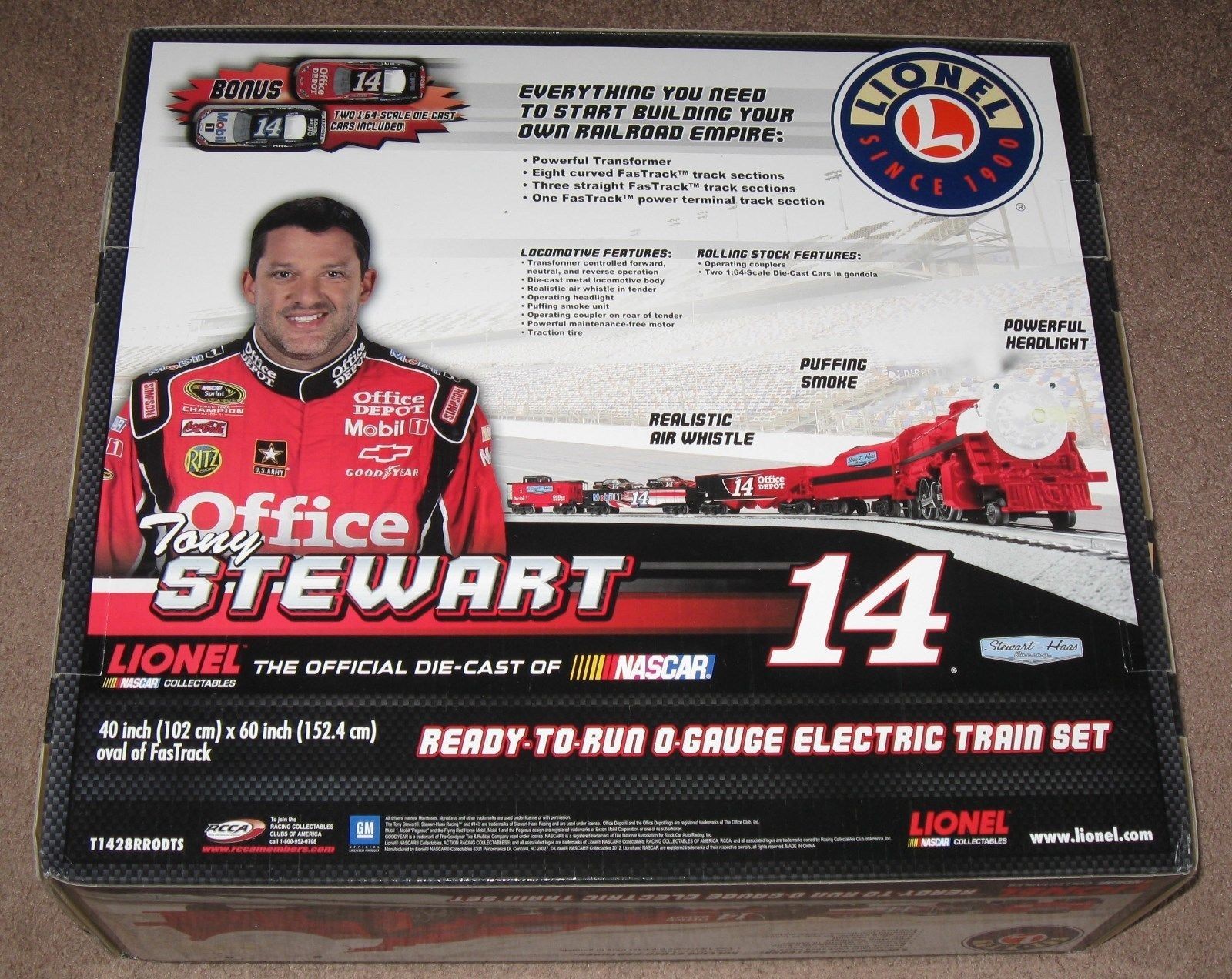 Lionel New Tony Stewart #14 NASCAR Train Set T1428TRAIN | eBay