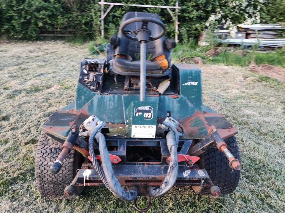 Hayter LT312 Ride on three Gang Mower spares or repair light fire under ...
