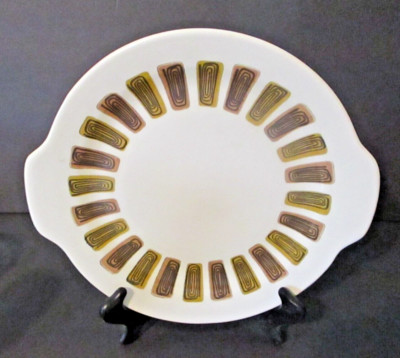 Vintage Mid Century Royal USA China SANTA FE Cake Plate Platter with ...