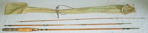 Vtg True Temper 2184 3-Piece Fishing Rod w/Sleeve 9ft Fiberglass Fly ...