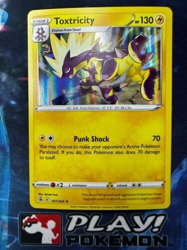 Toxtricity 107/264 Holo Rare Fusion Strike Pokemon TCG Card NM ...
