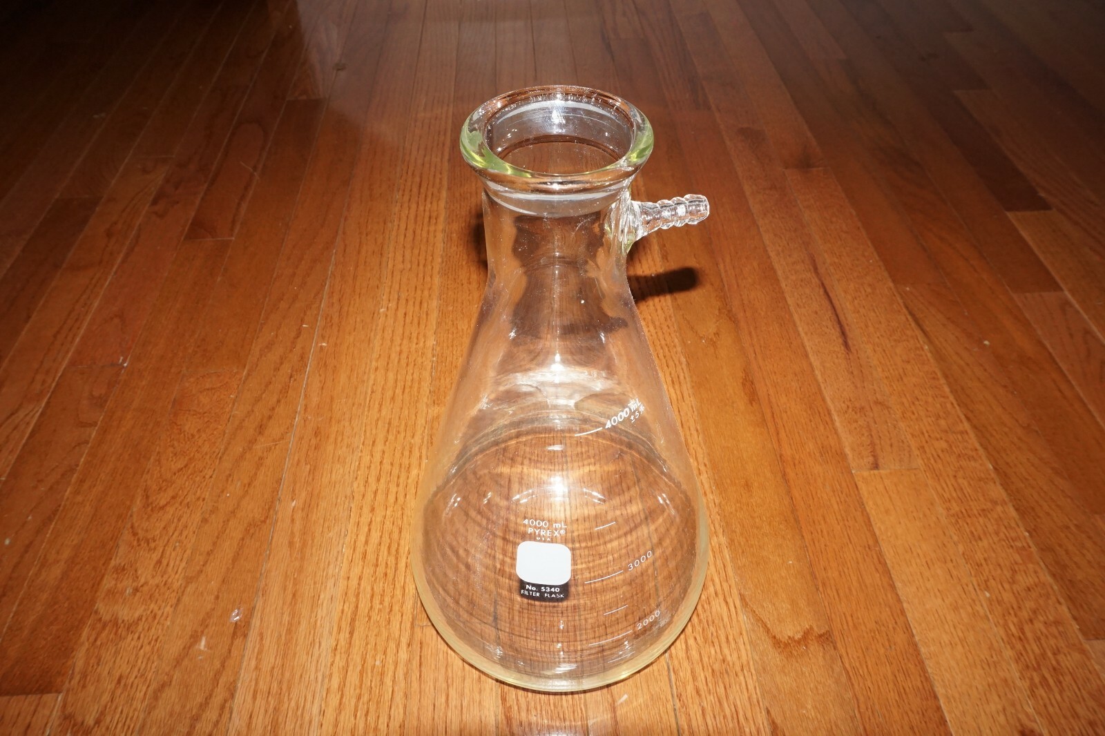 Pyrex 4000ml Buchner Filter Flask HEAVY WALL thick glass Erlenmeyer ...