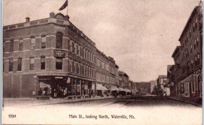 MAIN STREET Waterville, Maine ME - Postcard | eBay