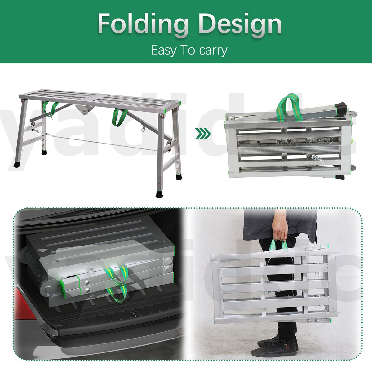 Grip Folding Aluminum Platform Climb It Loading Step 4 Tread
